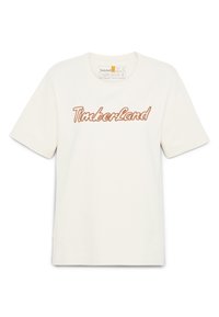 Timberland LOGO TEXTURE - T-shirt print - white smoke/crème - Zalando.nl
