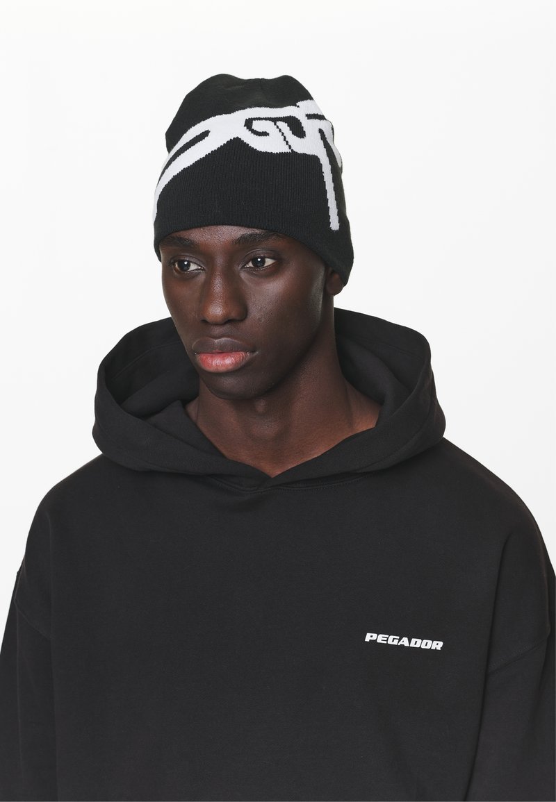 Pegador FEALA JAQUARD BEANIE UNISEX - Bonnet - black/white/noir ...