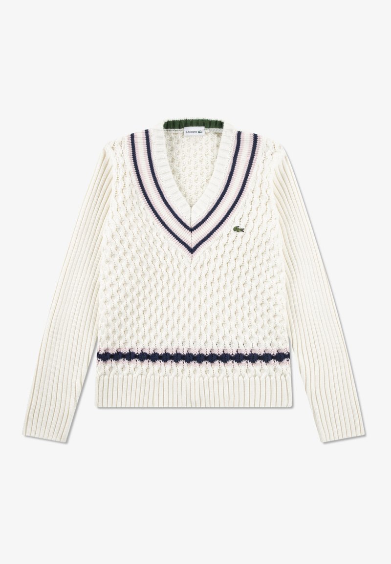 Lacoste MIXED STITCH - Strickpullover - laponie/weiß - Zalando