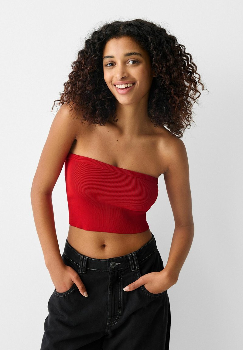 Bershka BANDEAU - Top - red/rot - Zalando.at