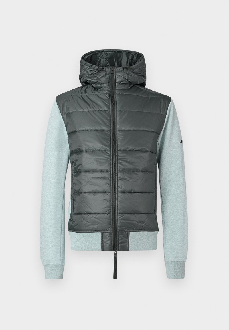 J.LINDEBERG SETH HYBRID ZIP HOOD - Luvtröja - medium grey melange/grå ...