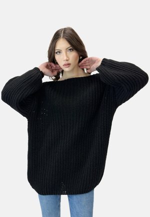 OXXO LOOSE FIT BOAT NECK - Pullover - black/noir - ZALANDO.FR
