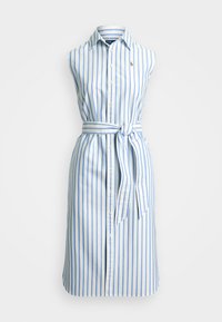 Polo Ralph Lauren BELTED STRIPED OXFORD SHIRTDRESS - Shirt dress - white/lake blue/white ...