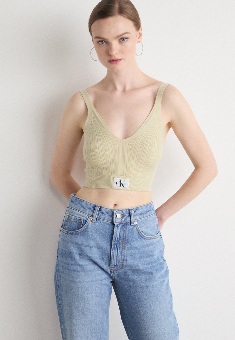 Calvin Klein Jeans BRALETTE - Top - green haze/beige - Zalando.co.uk