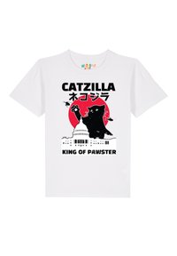 watapparel CATZILLA - T-Shirt print - white/weiß - Zalando.at