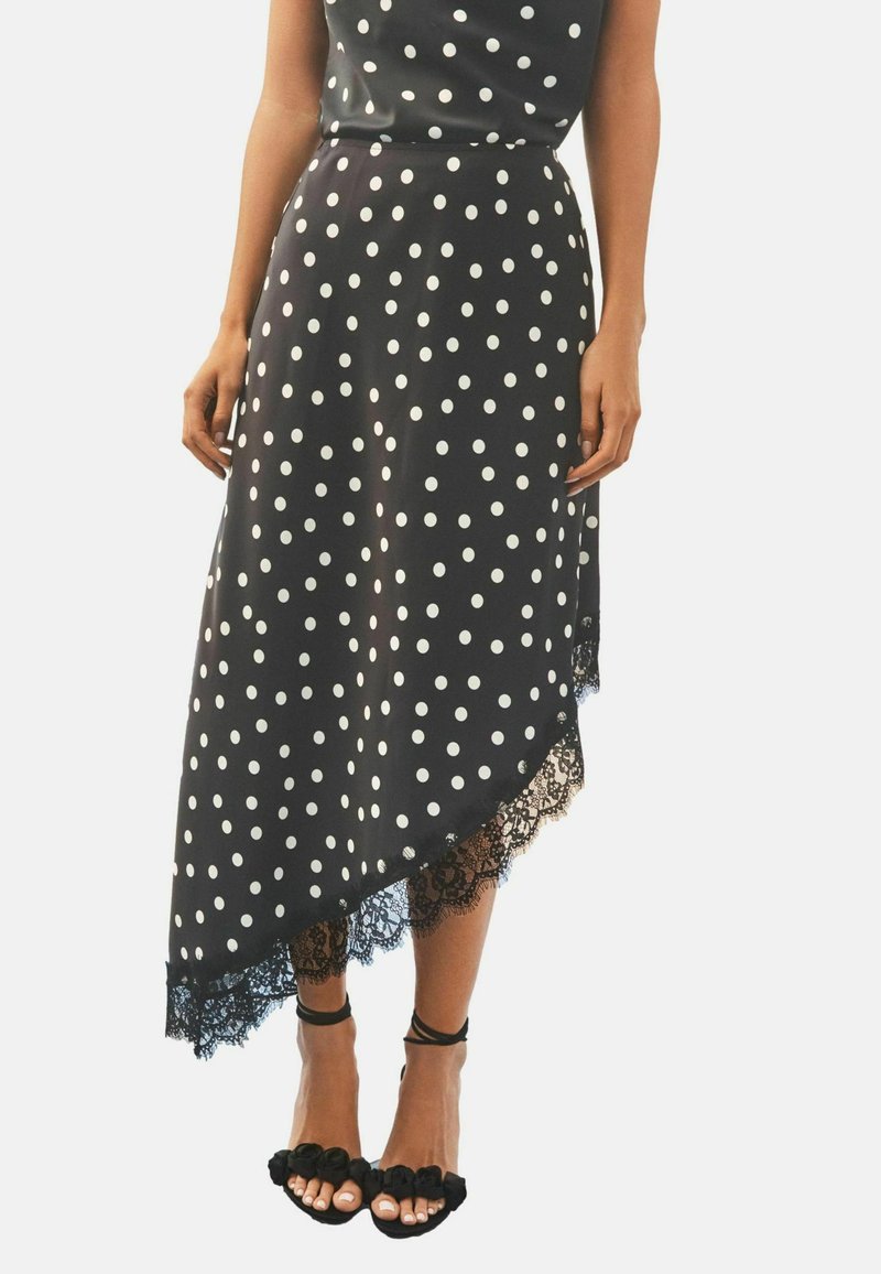 Lipsy REGULAR FIT - ASYMMETRIC MIDI SKIRT . - A-line skirt - black ...