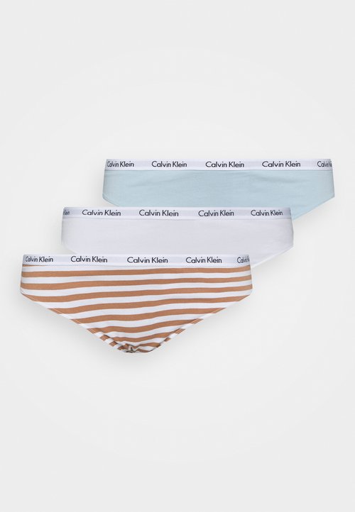 Calvin Klein Underwear THONG 3 PACK - Stringit - black/white/pastel ...