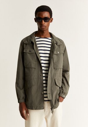 Scalpers Lederjacke - khaki - Zalando.de