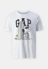 GAP JOE COOL SURF - Triko s potiskem - white/bílá - Zalando.cz