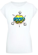 Merchcode POOF COMIC EXTENDED SHOULDER - T-Shirt print - white/weiß ...