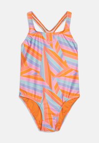Speedo GIRLS PRINTED MEDALIST - Swimsuit - pumpkin spice/marine blue ...