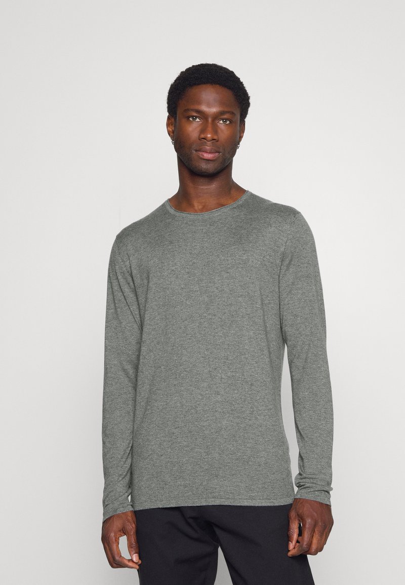 Selected Homme SLHROME LS CREW NECK B NOOS - Trui - titanium melange ...