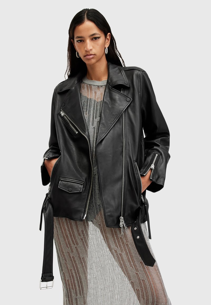 AllSaints BILLIE BIKER - Leather jacket - black - Zalando.co.uk