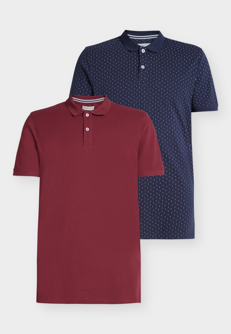 Pier One 2 PACK - Polo shirt - naval academy/tibetan red/dark blue ...