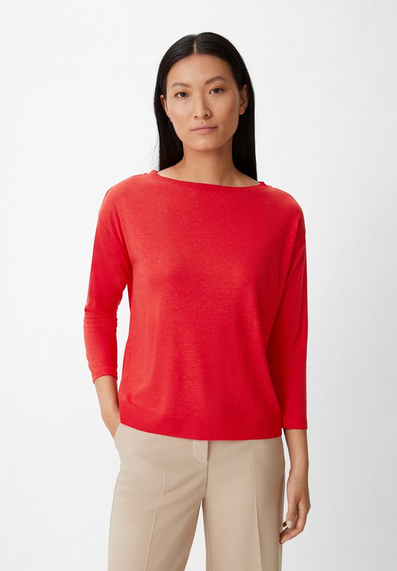 comma LONGSLEEVE AUS - Strickpullover - mohnrot/hellrot - Zalando.de