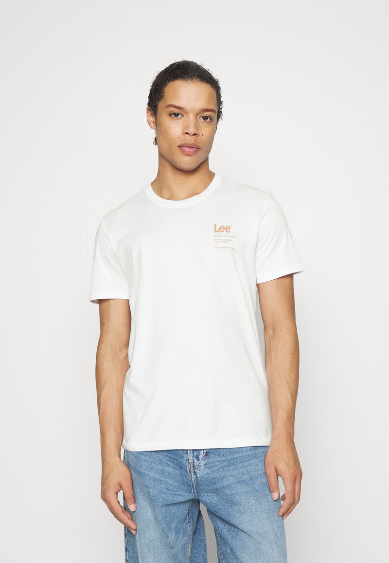 Lee SMALL LOGO TEE - T-shirt basique - bright white/blanc - ZALANDO.FR