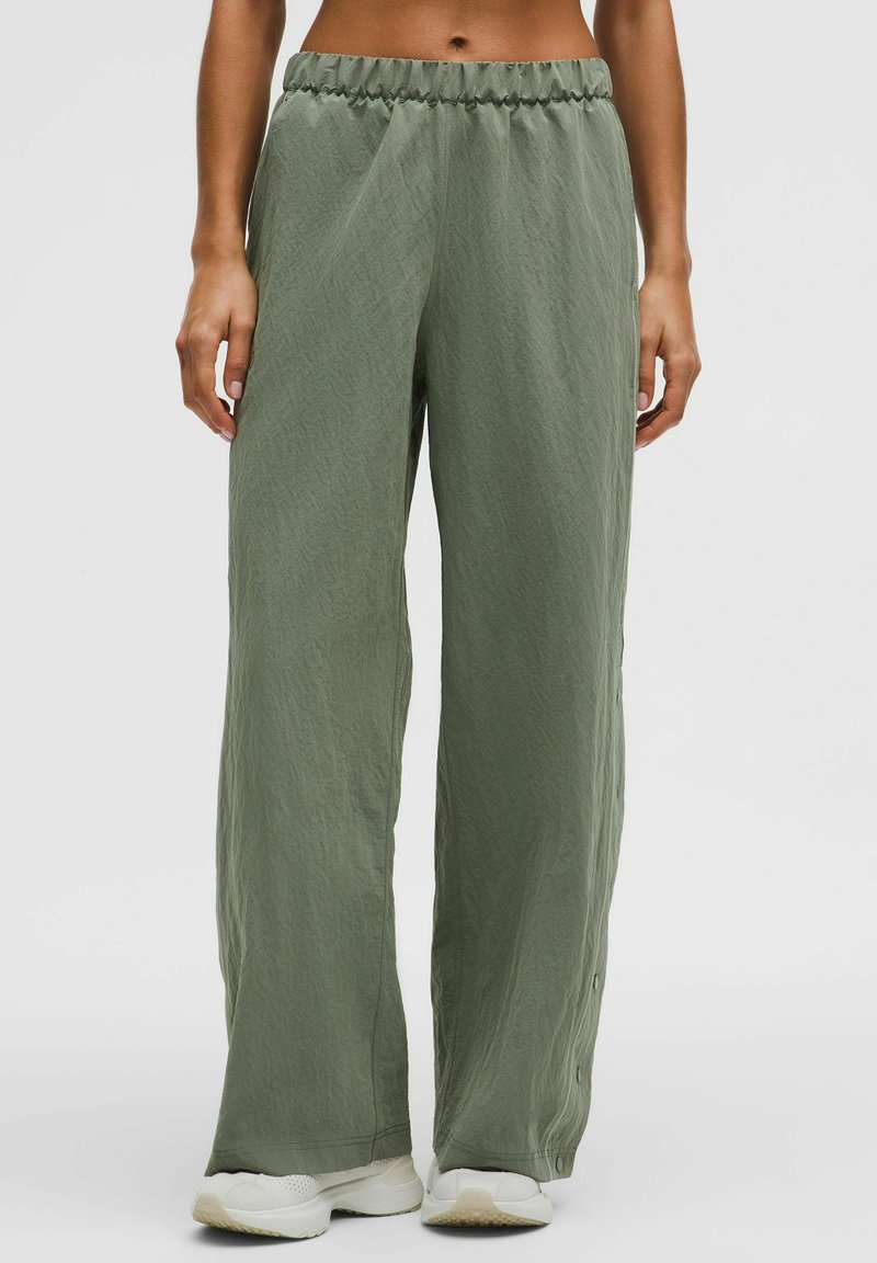 lululemon Crinkle Mid-Rise Wordmark - Trousers - willow leaf fog green ...