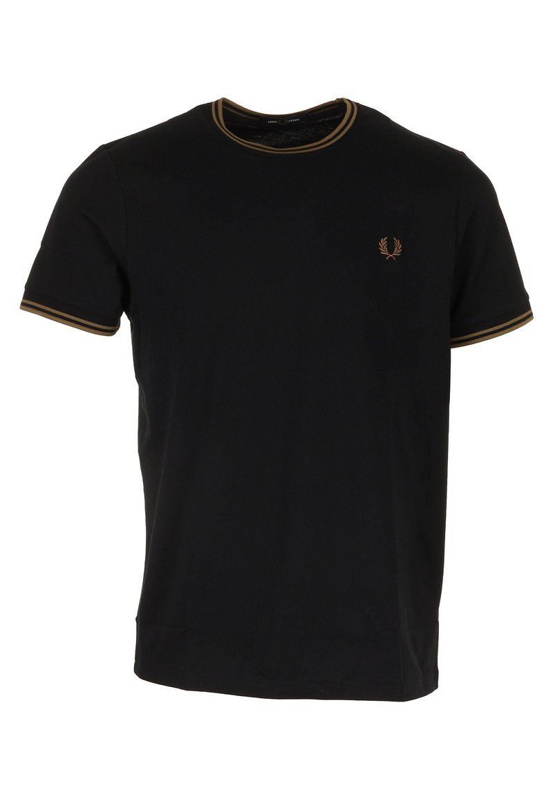 Fred Perry TWIN TIPPED - T-shirt basic - black shadowstone/nero ...