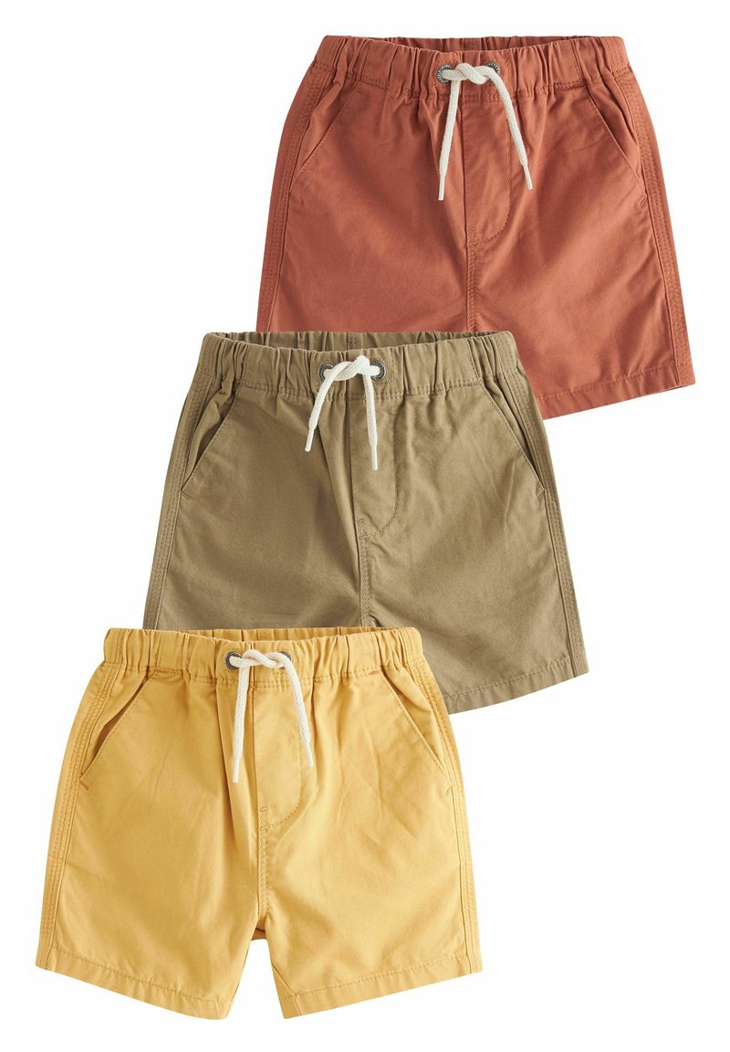 Next PULL-ON SHORTS 3 PACK - Shorts - tan brown rust brown ochre yellow ...