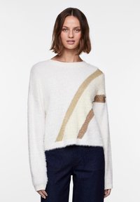 Pieces MILO LS KAC FC - Pullover - cloud dancer/blanc - ZALANDO.FR