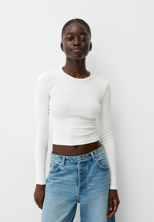 Bershka WIDE-LEG RIPPED - Flared jeans - black/sort - Zalando.dk