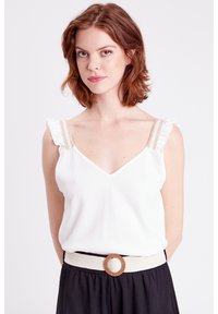 Cache Cache MIT RÜSCHEN - Débardeur - ecru/écru - ZALANDO.FR