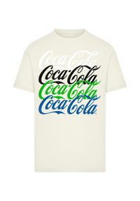 F4NT4STIC COCA COLA REPEAT LOGO - T-Shirt print - sand - Zalando