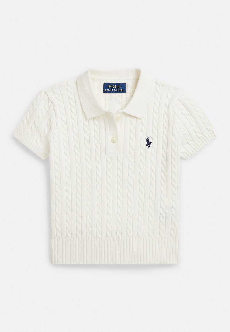 Polo Ralph Lauren MINI-CABLE COTTON POLO SWEATER - Jumper - paper white ...
