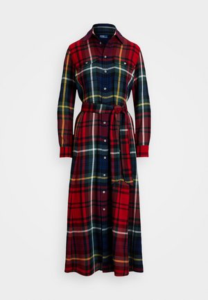 Polo Ralph Lauren SHORT SLEEVE DAY DRESS - Shirt dress - blue/yellow/blue - Zalando.co.uk