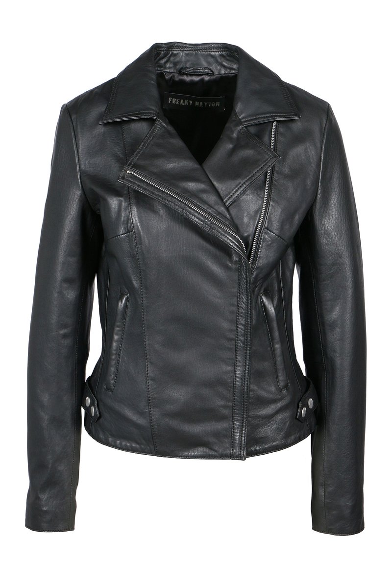 Freaky Nation NEW JOSY - Veste en cuir - black/noir - ZALANDO.FR