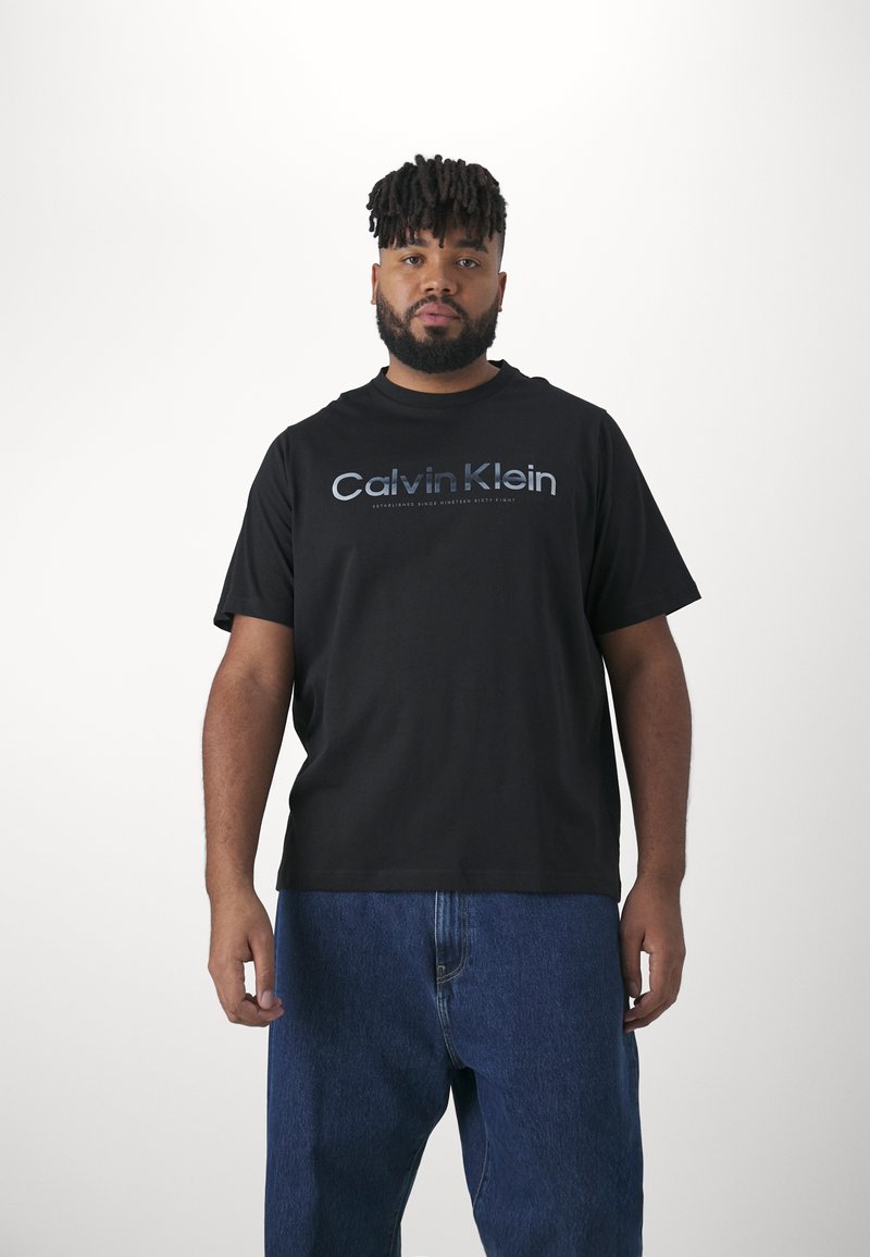 Calvin Klein DIFFUSED LOGO - Print T-shirt - black - Zalando.ie