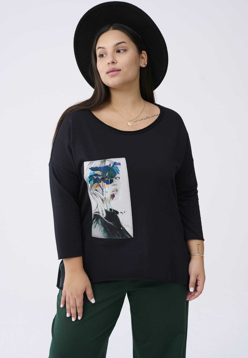 blue shadow CLARISA - Long sleeved top - black - Zalando