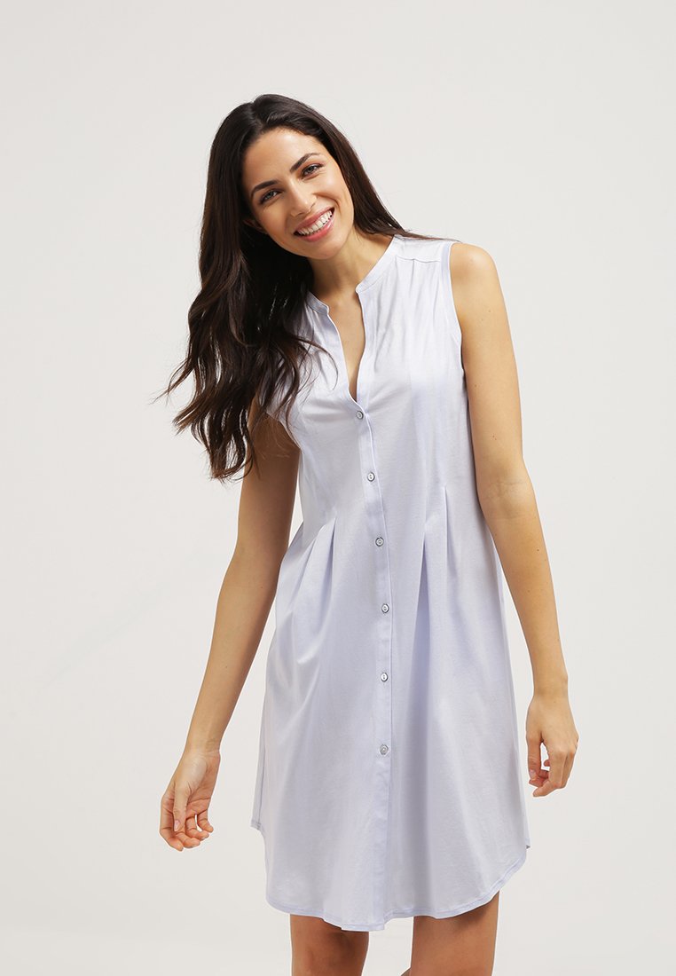 Hanro COTTON DELUXE - Nightie - blue glow/light blue - Zalando.ie