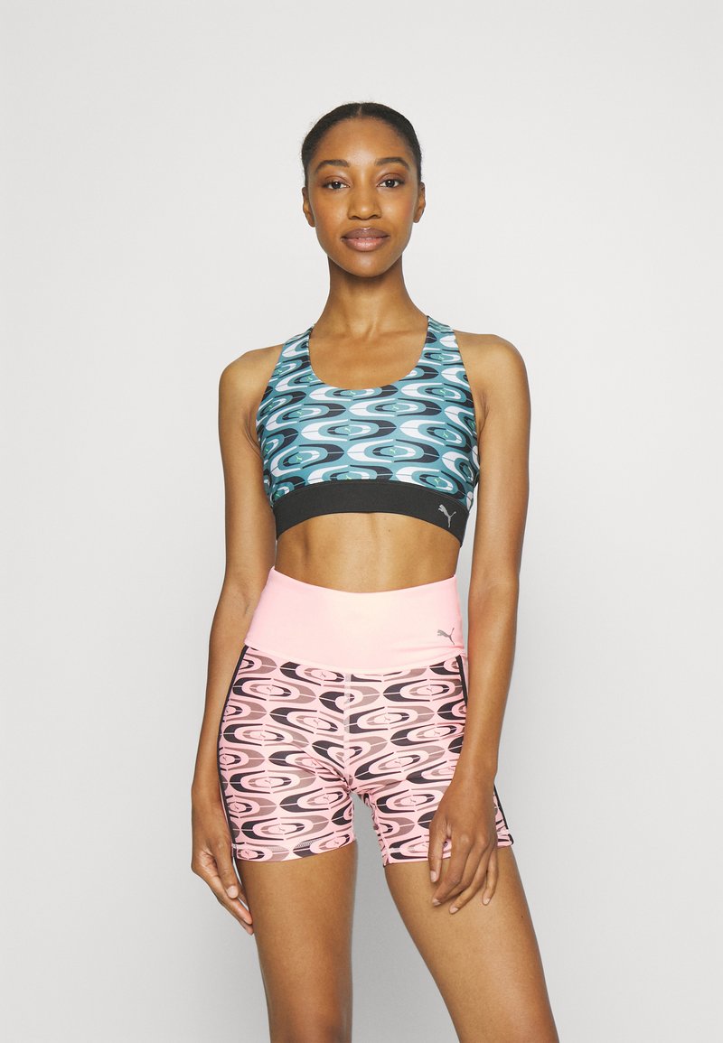 Puma RETRO GLAM STRAPPY BRA - Medium support sports bra - bold blue ...