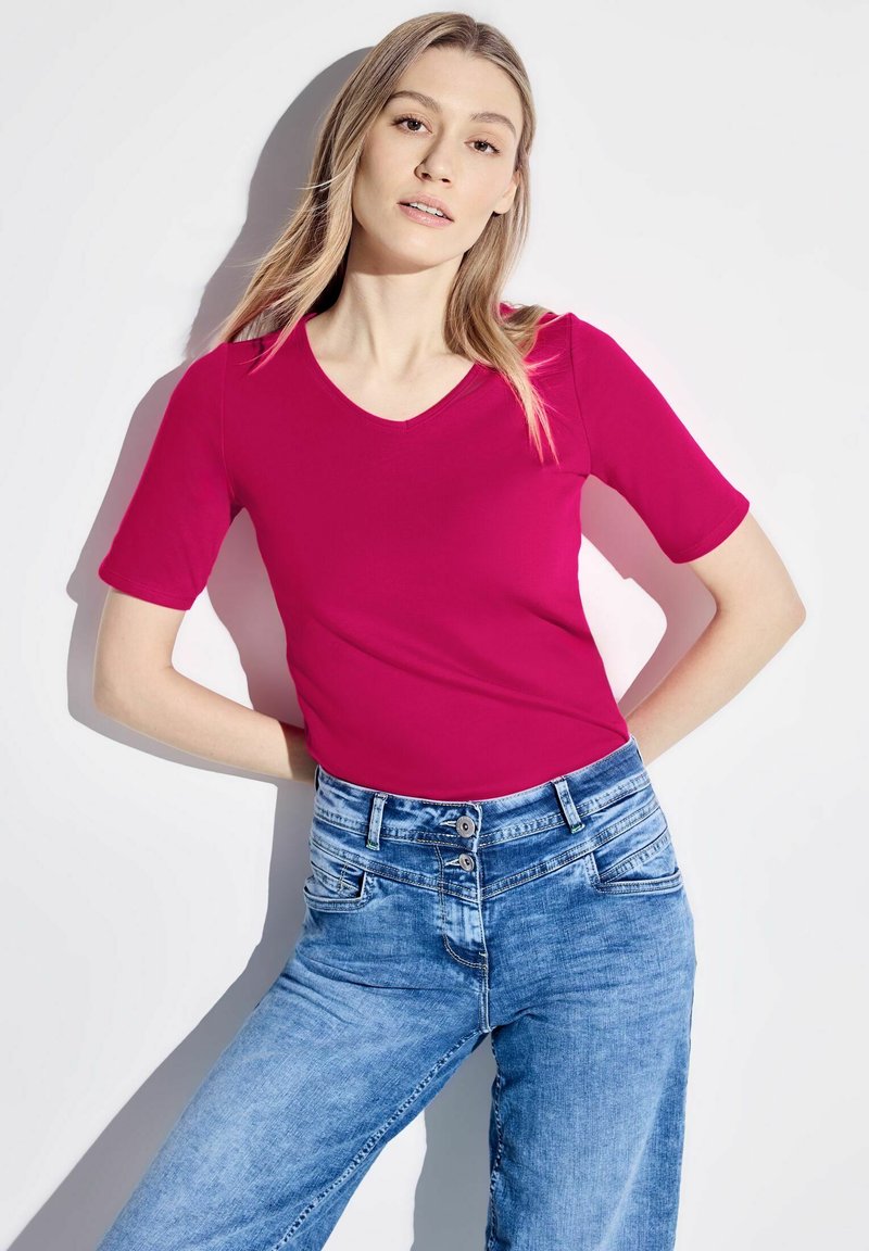 Cecil T-Shirt basic - pink/pink meliert - Zalando.de