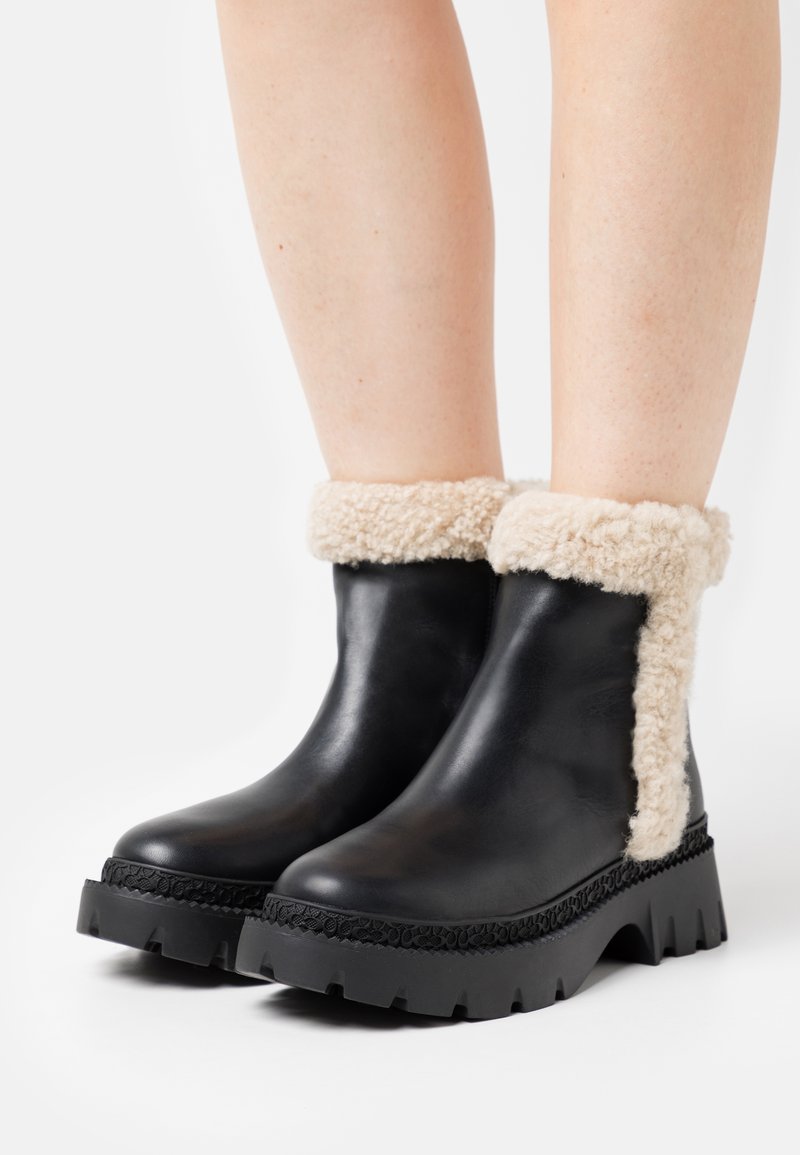 COACH JANE BOOTIE - Platform ankle boots - black/natural/black ...