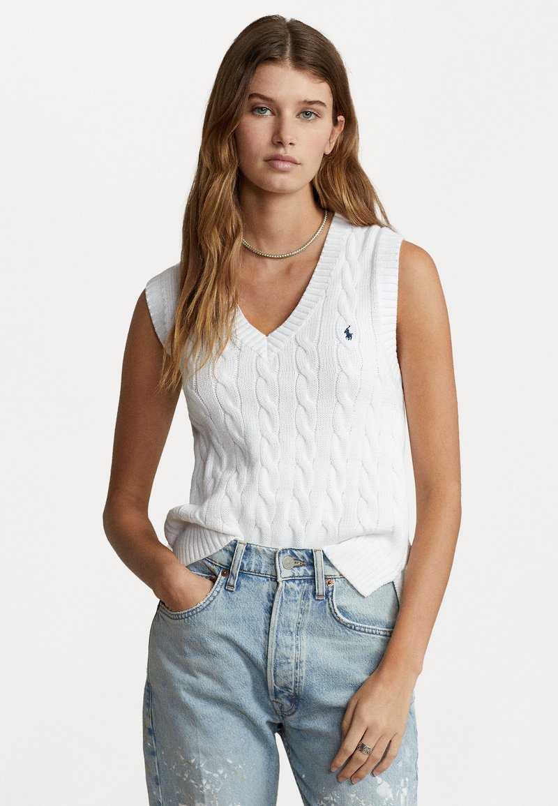 Polo Ralph Lauren SLEEVELESS - Neule - white/valkoinen - Zalando.fi