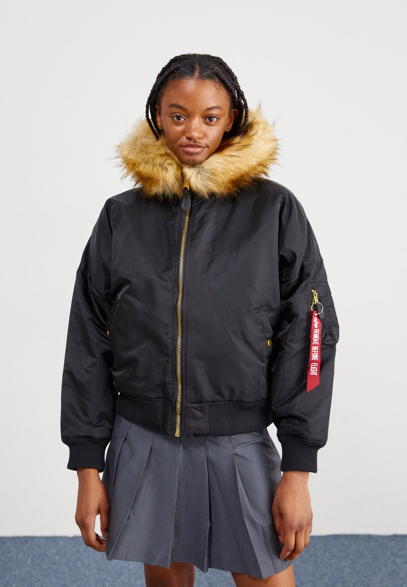Alpha Industries HOODED - Winter jacket - black - Zalando