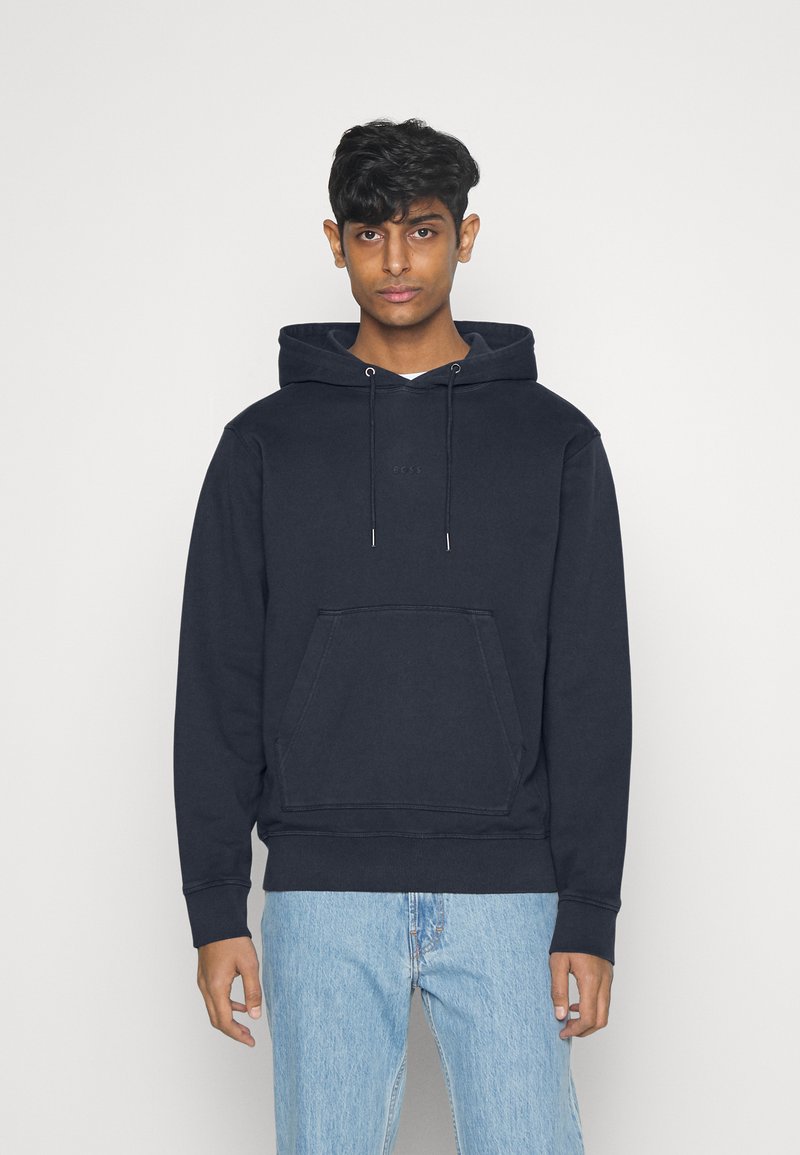 BOSS SMALL CENTRED LOGO HOODY - Felpa con cappuccio - dark blue/blu ...