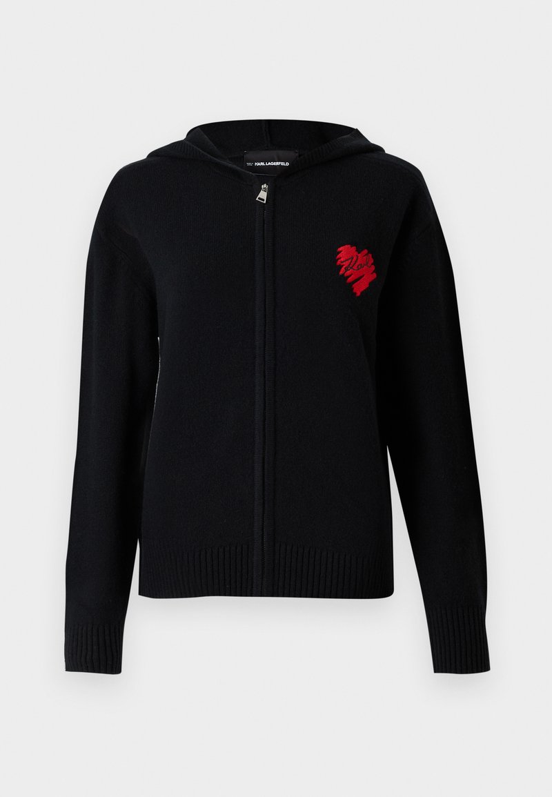 KARL LAGERFELD HEARTS ZIP UP - Strickjacke - black/schwarz - Zalando