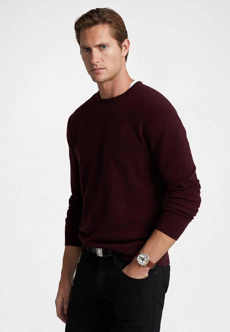 Polo Ralph Lauren LONG SLEEVE - Pullover - aged wine heather/bordeaux ...
