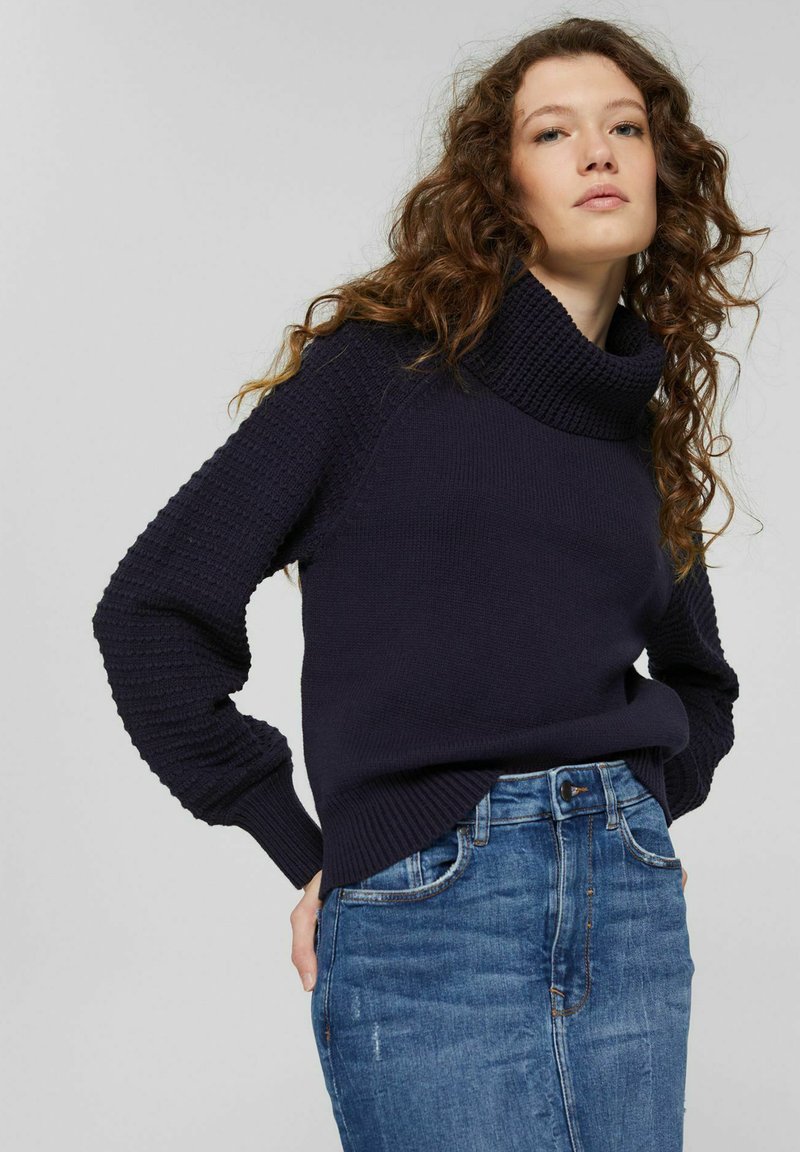 edc by Esprit SWEATERS - Strickpullover - navy/dunkelblau meliert ...