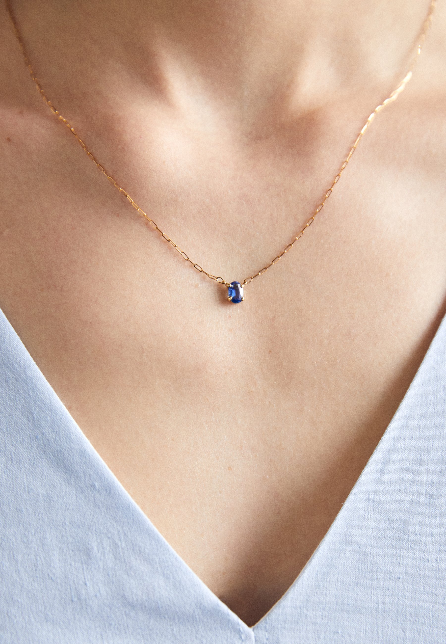 Loren Stewart MINI CIELO NECKLACE 14KT YELLOW GOLD Halskette yellow gold weiB Zalando