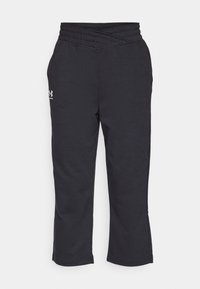 Under Armour RIVAL TERRY CROP WIDE LEG - Jogginghose - black/white/schwarz - Zalando.ch