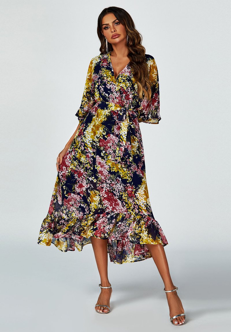 FS Collection Sukienka letnia/granatowy - Zalando.pl