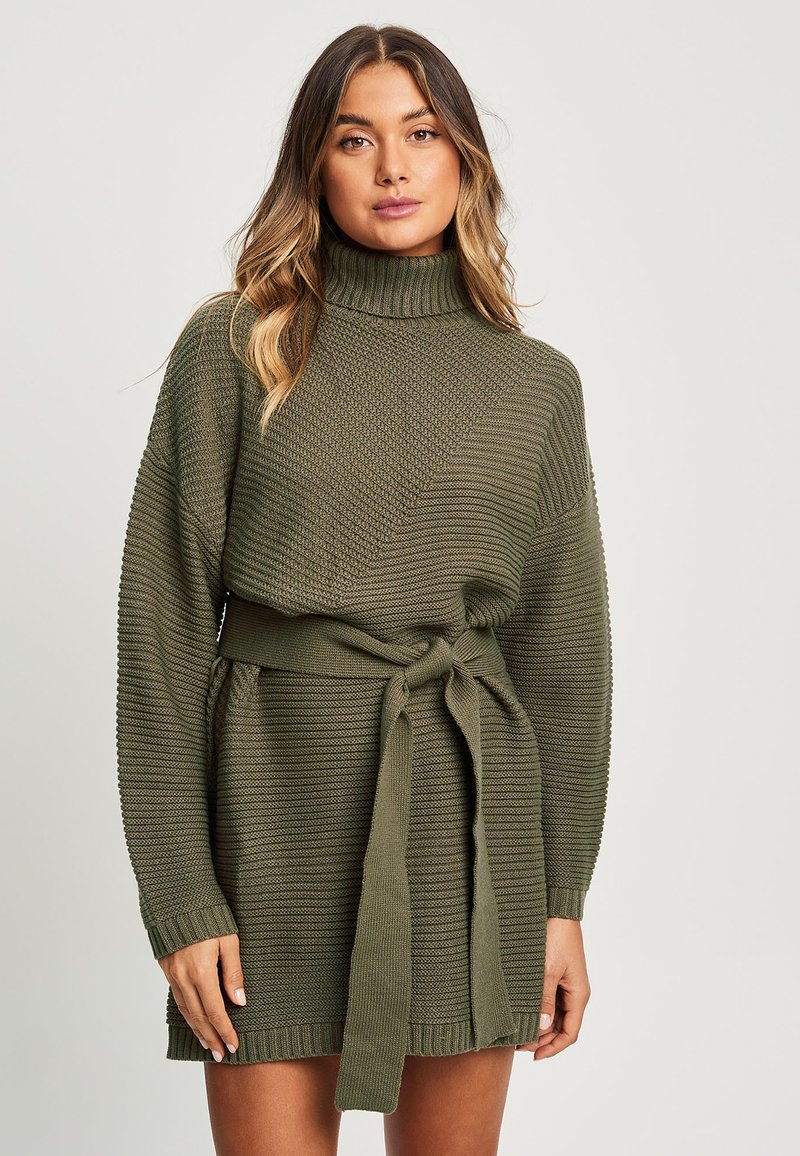 TUSSAH KAHLIA - Robe pull - khaki/vert - ZALANDO.FR