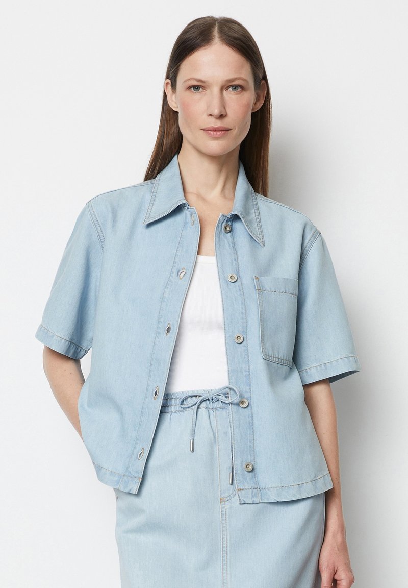 Marc O'Polo Chemisier - fluent light blue rigid wash/bleu - ZALANDO.FR