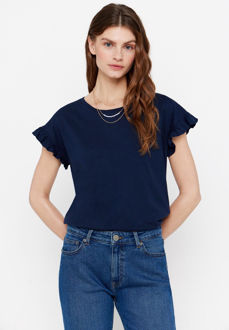 Cortefiel Basic T-shirt - dark blue - Zalando