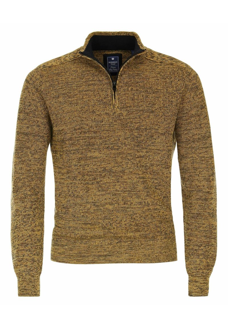 Redmond COMFORT FIT TROYER MIT ZIPPER - Strickpullover - gelb/hellgelb ...