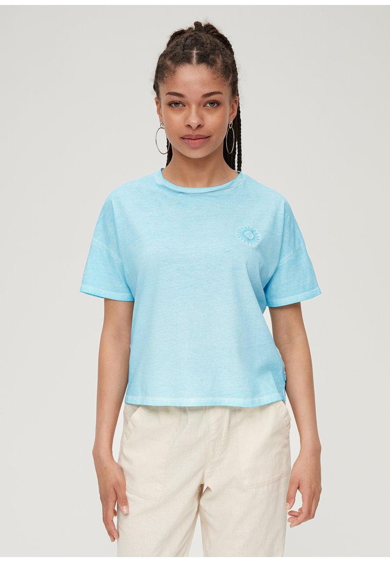 QS EN À BRODERIE - T-shirt basic - helles türkis/mintgroen - Zalando.be